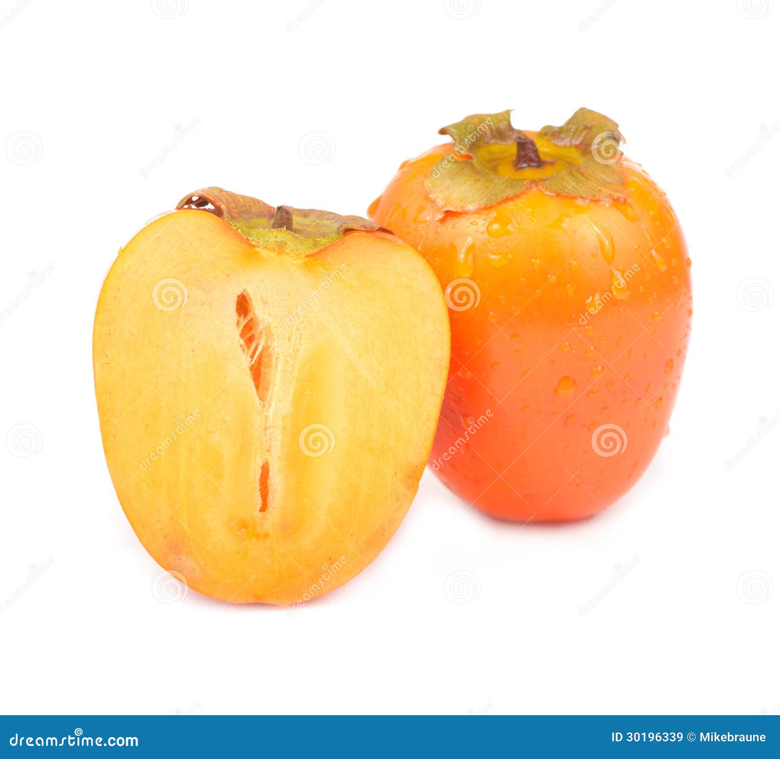 Persimmon on White Background Stock Image - Image of cooking, detail ...