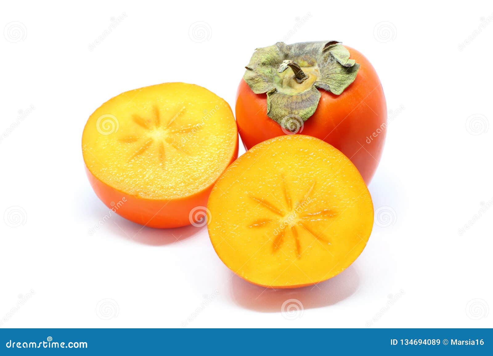 Persimmons Isolated on White Stock Image - Image of agriculture, close ...