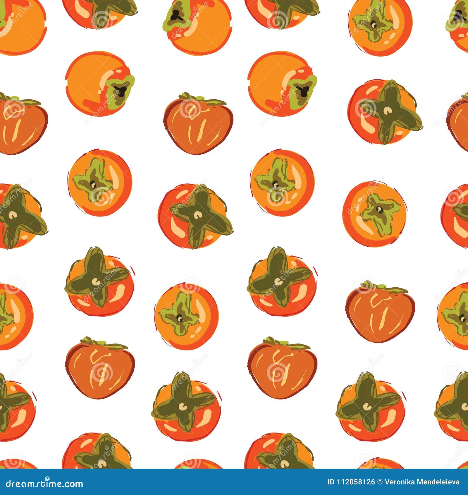 Persimon Hand Drawn Vector Illustration Stock Vector - Illustration of ...