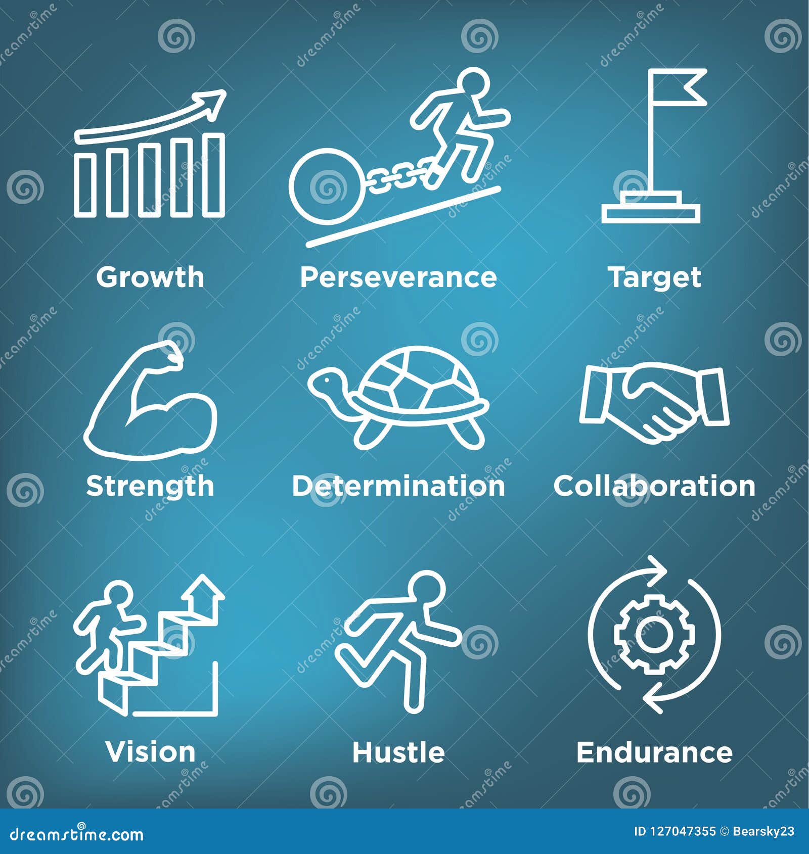 Persistence Icon Set with Image of Extreme Motivation and Drive Stock ... Persistence Icon Set with Image of Extreme Motivation and Drive Stock ...