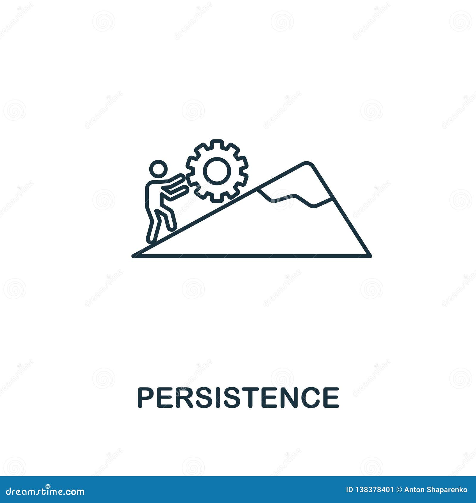 Persistence Icon Set With Person Climbing Hill Or Mountain ...