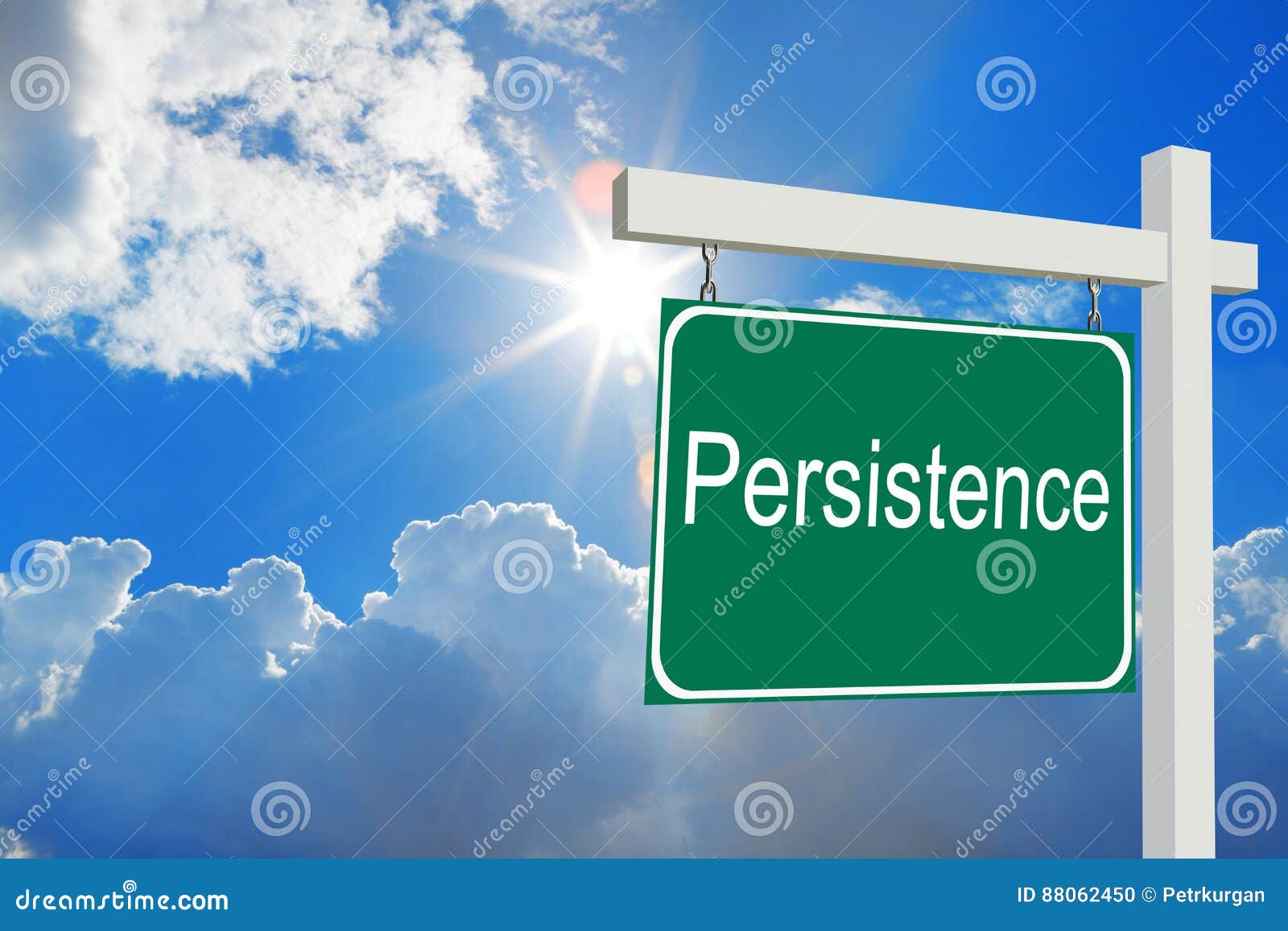 Persistence. Road Sign With Clouds And Sky Stock Photo | CartoonDealer ...