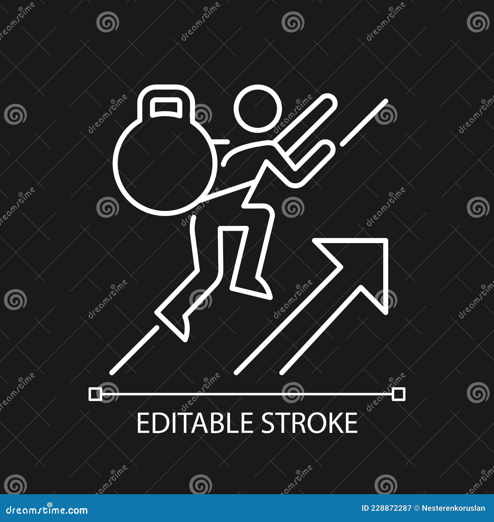 Persistence White Linear Icon for Dark Theme Stock Vector ...