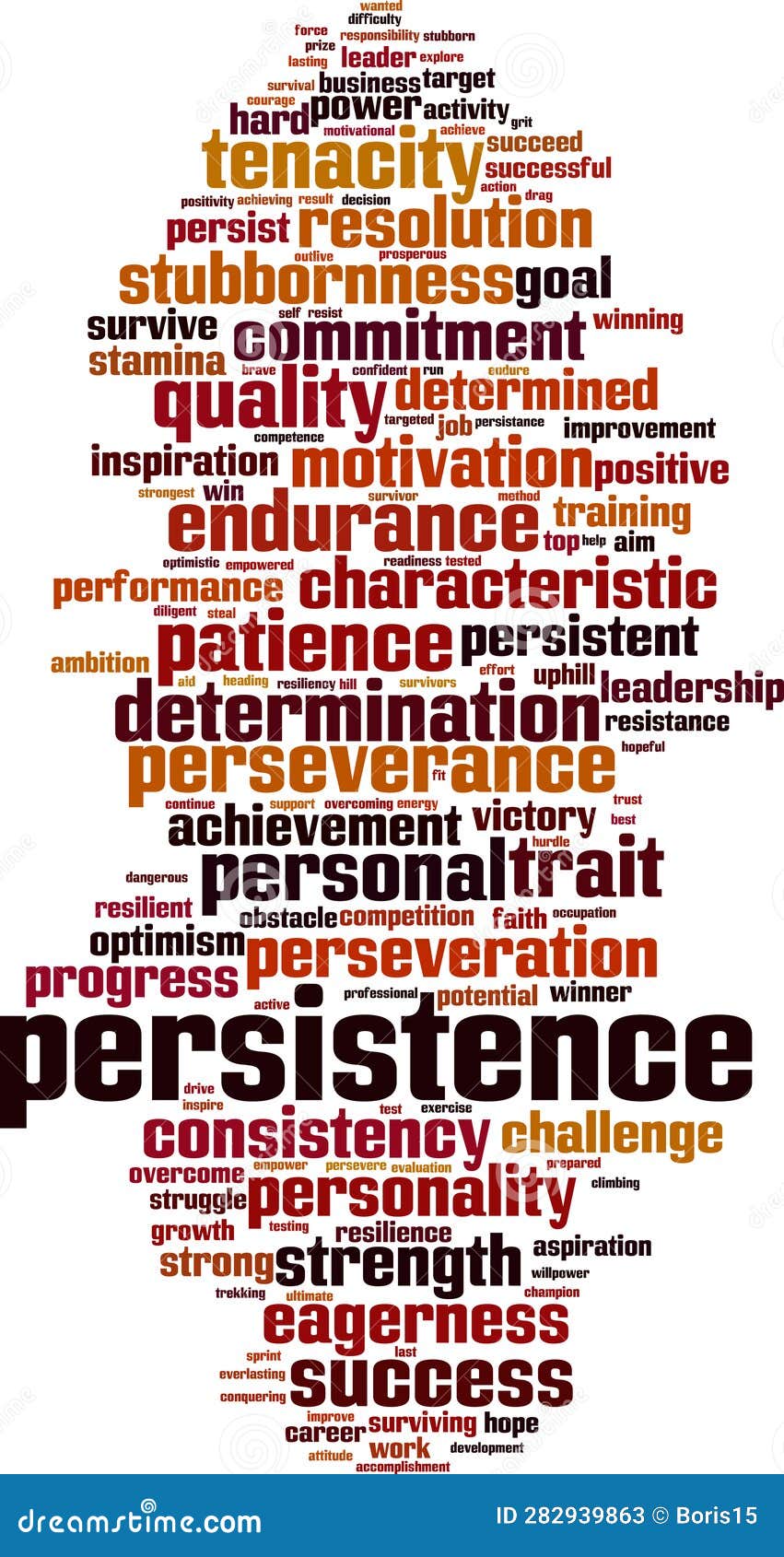 Persistence word cloud stock vector. Illustration of eagerness - 282939863