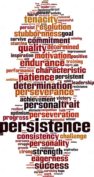 Persistence word cloud stock vector. Illustration of eagerness - 282939863
