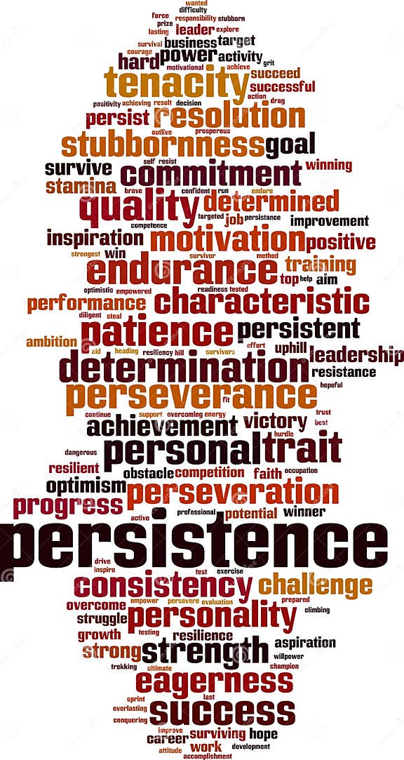 Persistence word cloud stock vector. Illustration of eagerness - 282939863