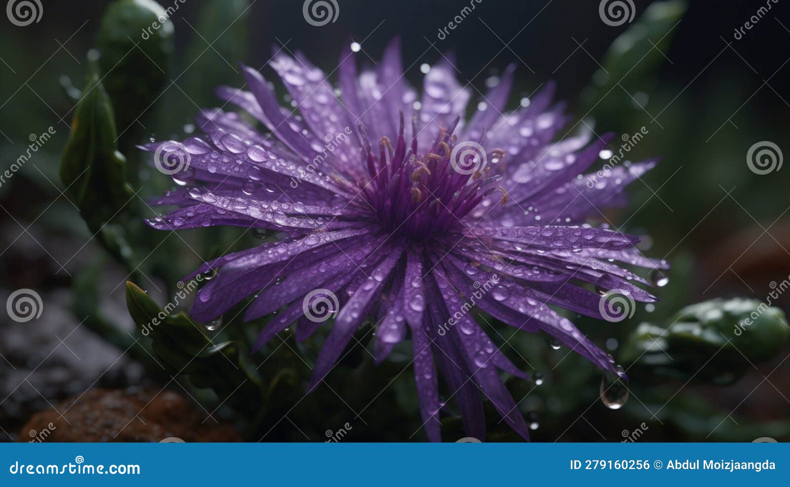 Persistent Growth, Purple Flower Persevering in a Harsh Environment ...