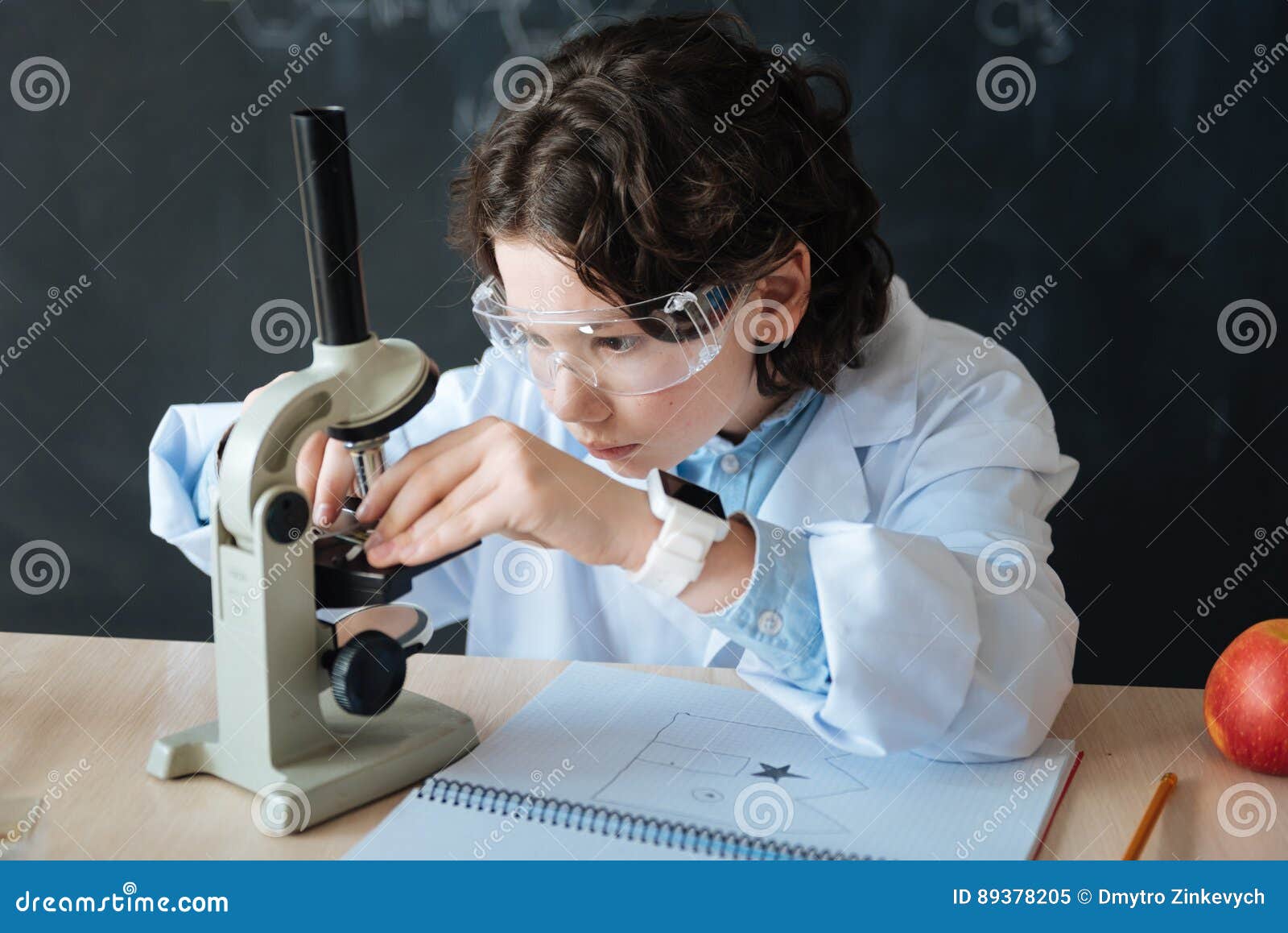 Persistent Little Scientist Taking Part in Microbiology Experiment at ...