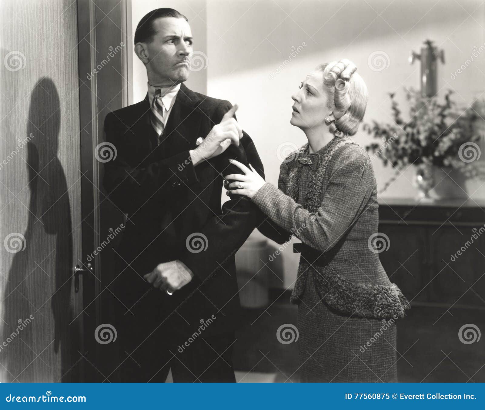 Persistent Woman Pleading with Angry Man Stock Image - Image of bygone ...