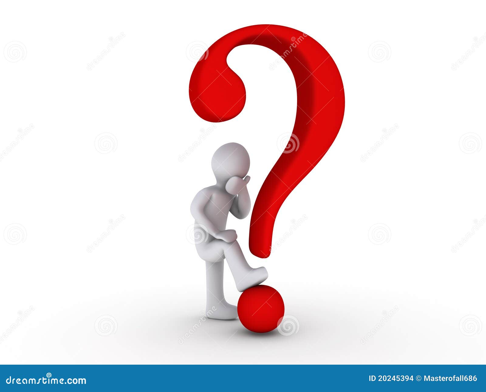 Person 3d mit Fragezeichen stock abbildung. Illustration von zeichen ...