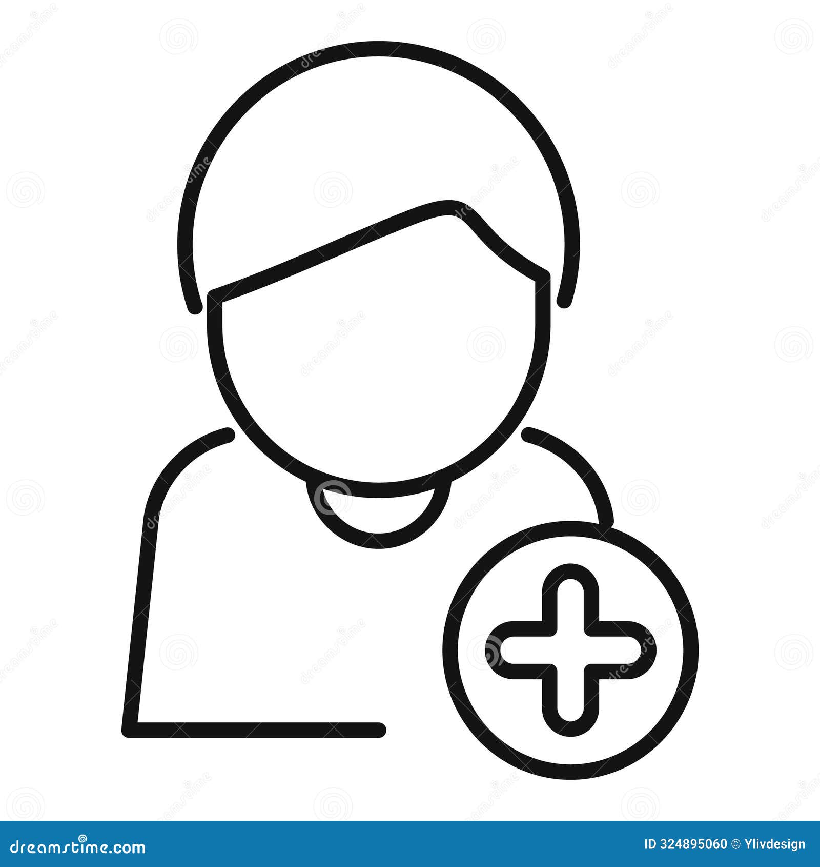 Person Adding New Contact Icon with Plus Symbol in Circle Stock Vector ...