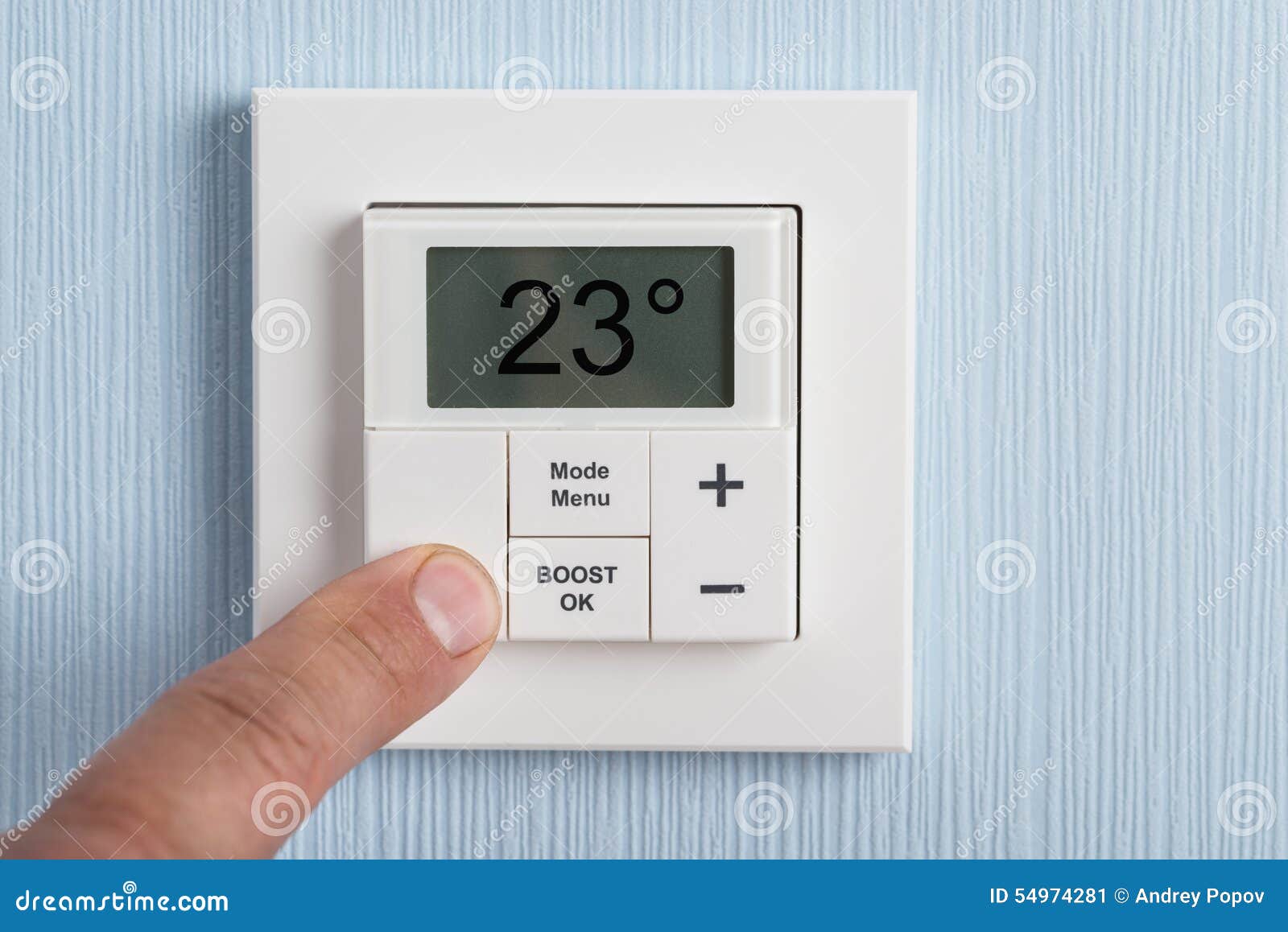 Person Adjusting Temperature of Thermostat Stock Image - Image of ...