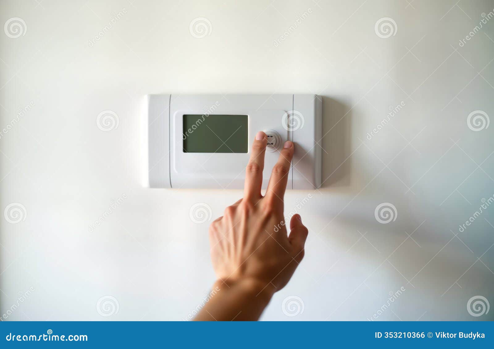Person Adjusts White Wall-mounted Air Conditioning, Heating Control ...