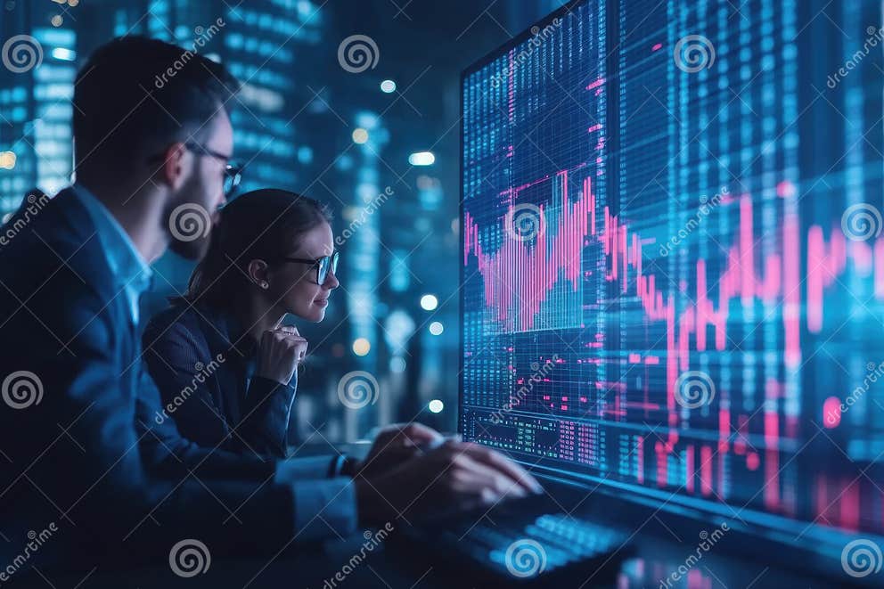 A Person Analyzes Financial Data on a Computer Screen, Showcasing ...