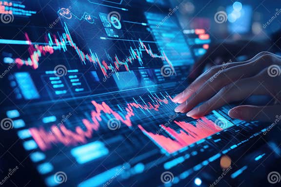 A Person Analyzes Financial Data on a Computer Screen, Showcasing ...