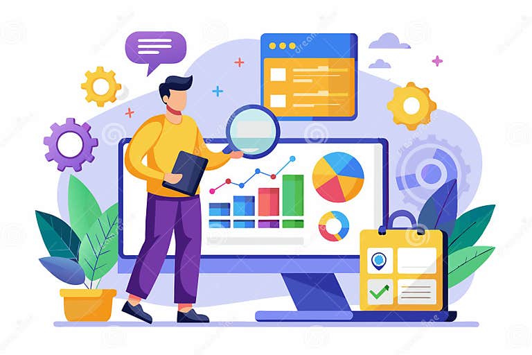 A Person Analyzing Data Using Charts, Graphs, and Tools in a ...