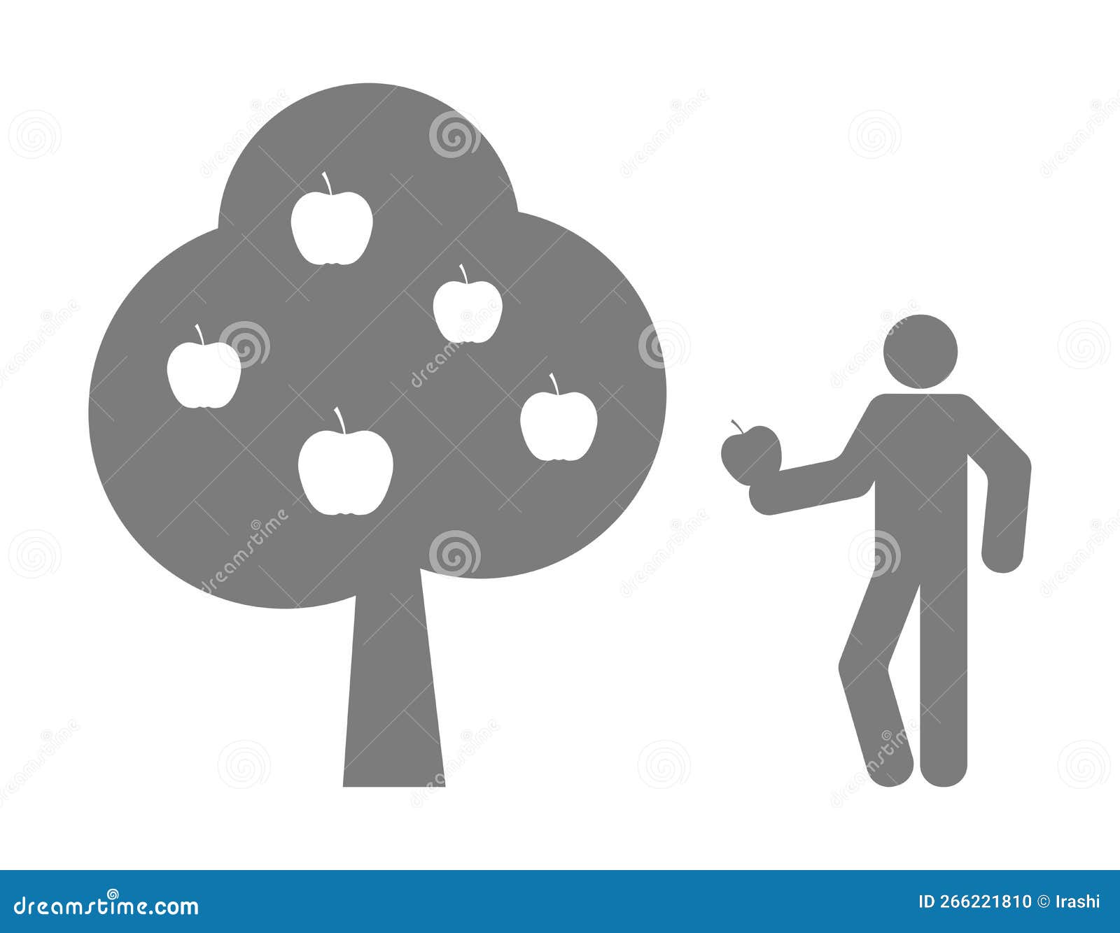 Person with apple tree stock vector. Illustration of crop - 266221810