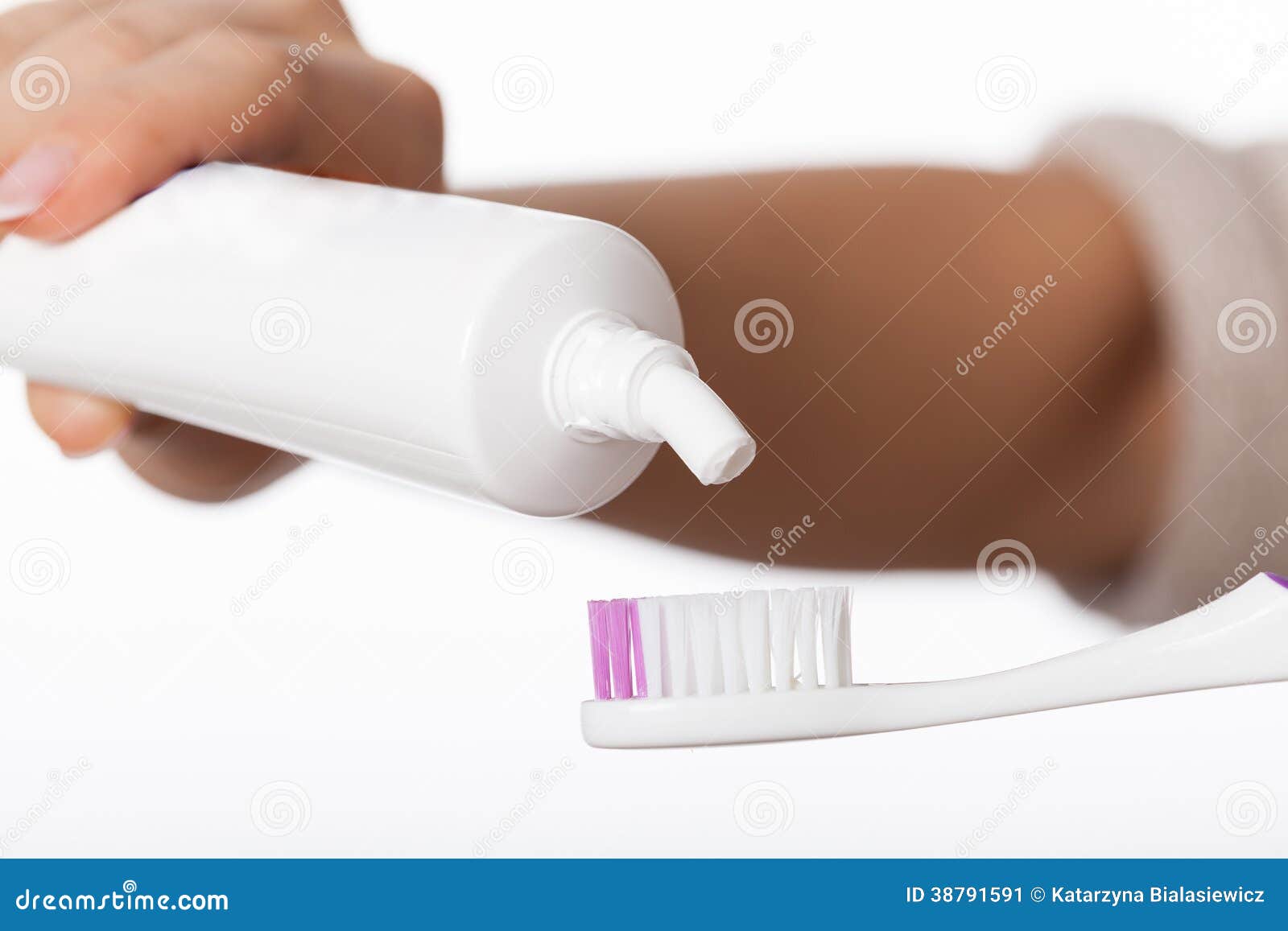 Person Applying a Toothpaste on Toothbrush Stock Image - Image of ...