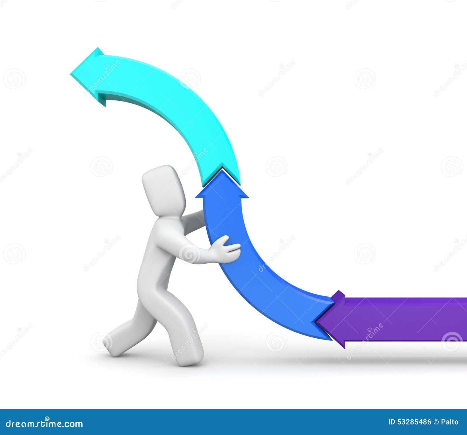 Person with Arrows. Success Metaphor Stock Illustration - Illustration ...