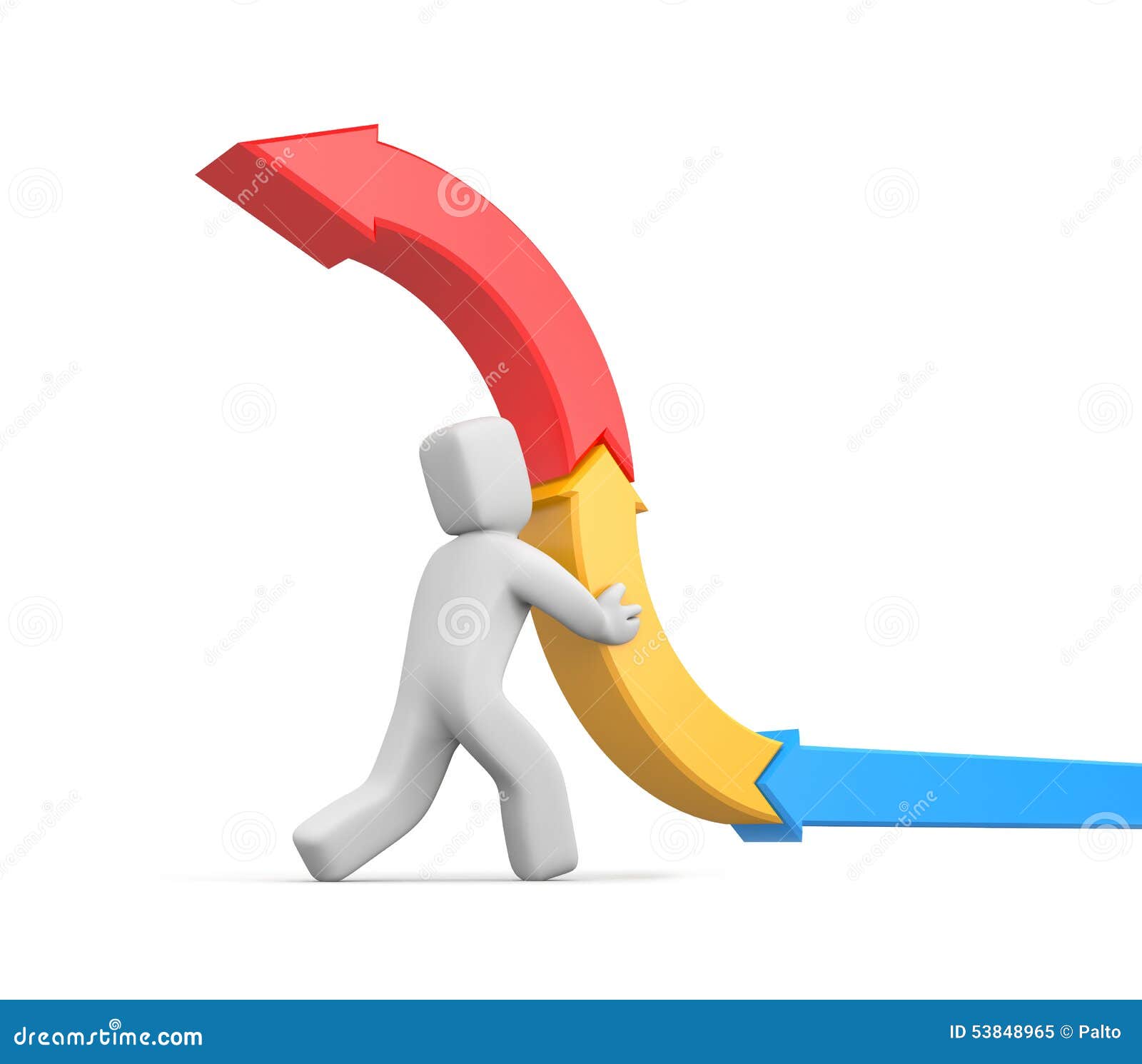 Person with Arrows. Success Metaphor Stock Illustration - Illustration ...