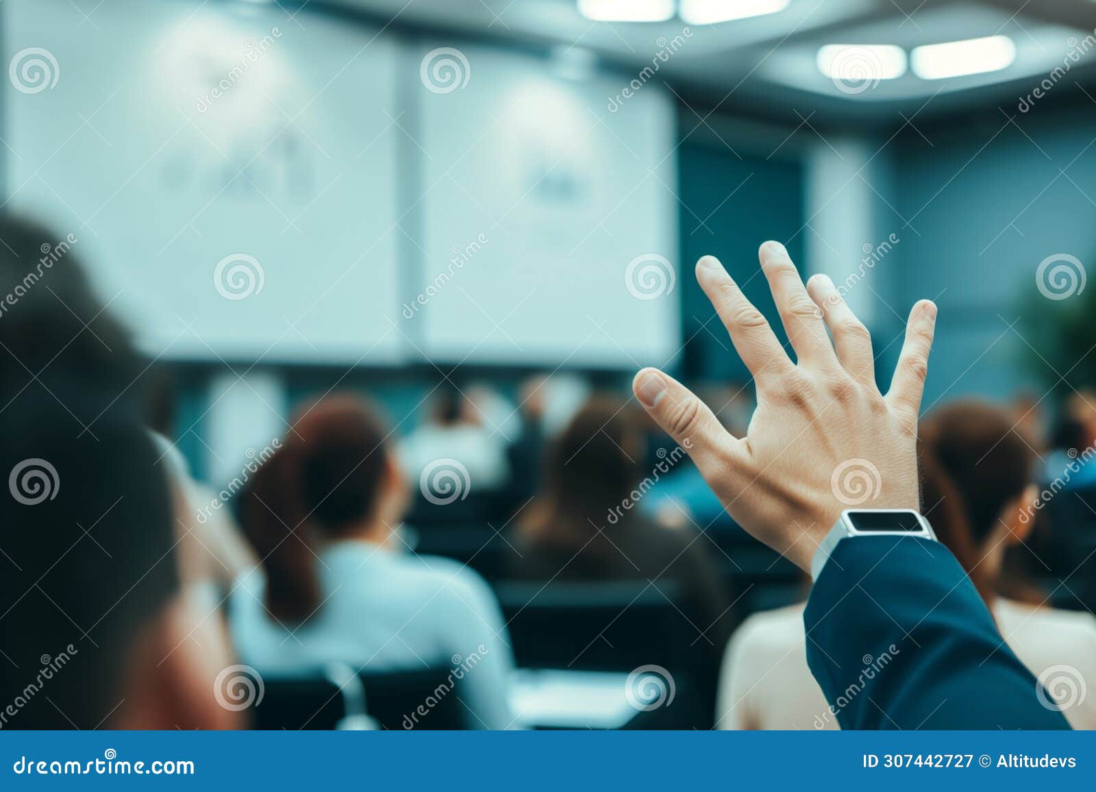 Person Asking a Question at a Seminar Presentation Stock Image - Image ...