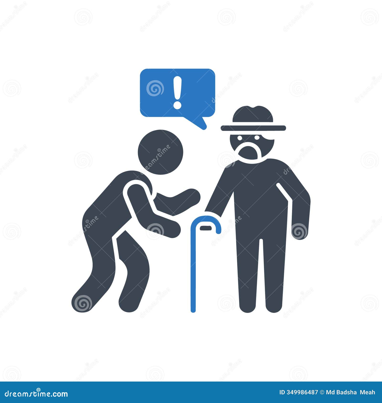 Elder Icon Set In Thin Line Style Cartoon Vector | CartoonDealer.com ...