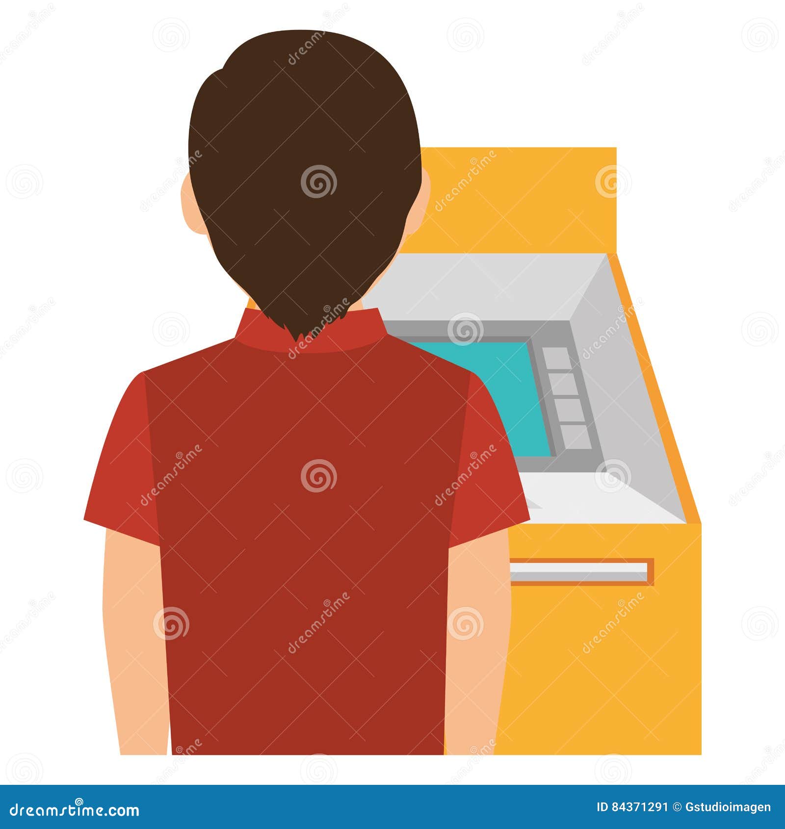 Person in atm icon stock illustration. Illustration of terminal - 84371291