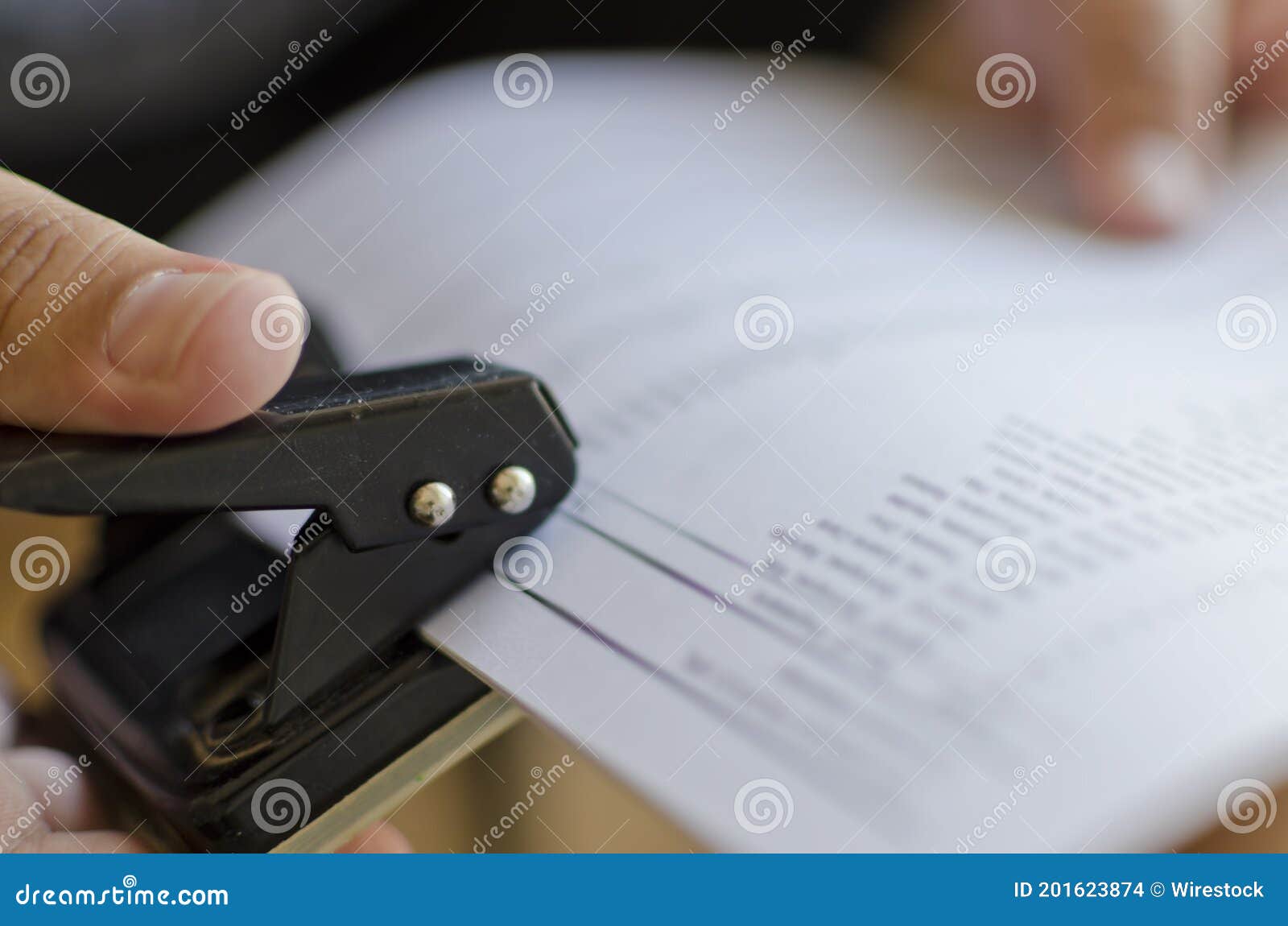 Person Attaching Documents with a Stapler Stock Photo - Image of binder ...