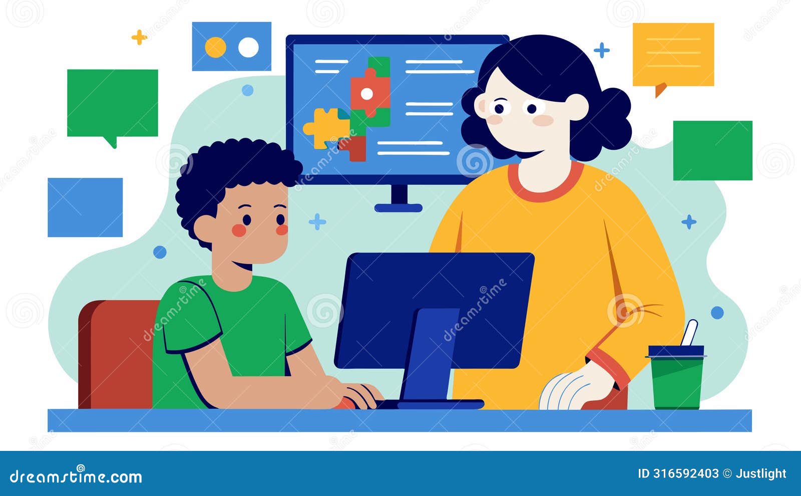 A Person with Autism Engrossed in a Computer Coding and Explaining the ...