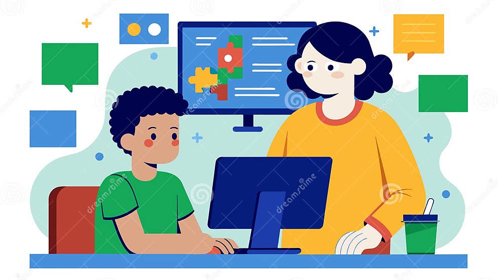 A Person with Autism Engrossed in a Computer Coding and Explaining the ...