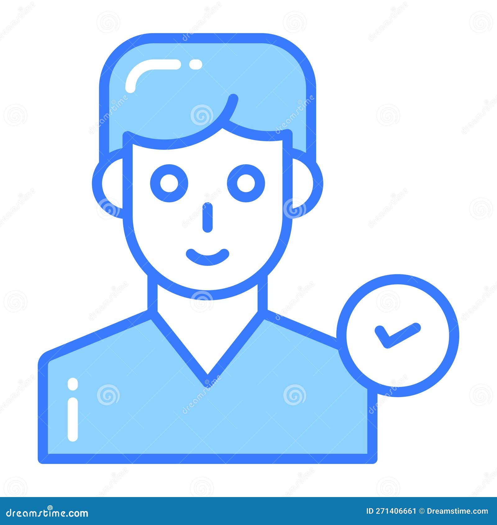 Person Avatar with Tick Mark Showing Concept Vector of Verified User ...