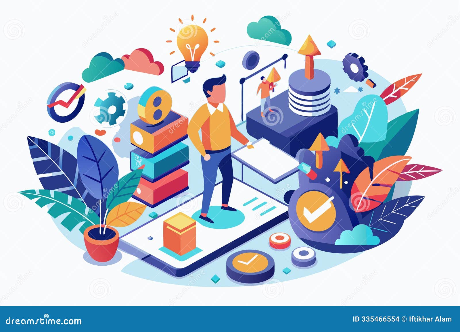 A Person Balances Various Tasks in a Creative Workspace Filled with ...