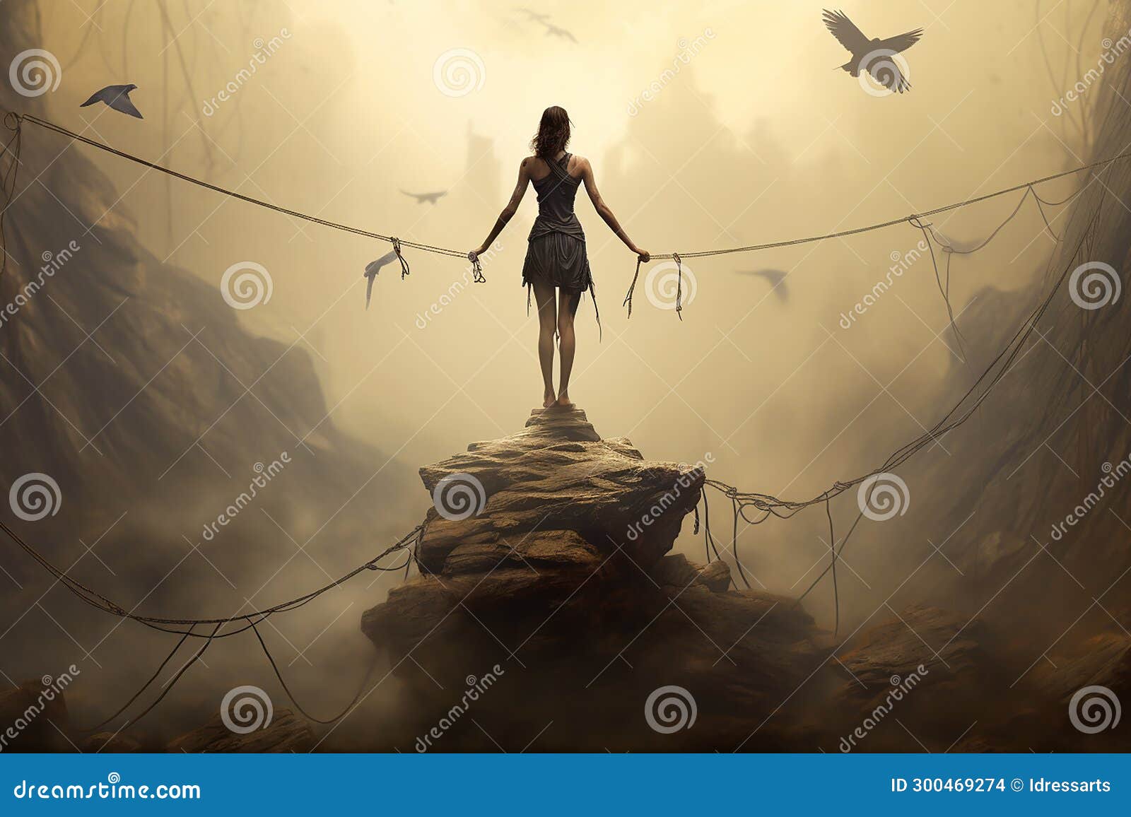 Person Balancing on a Thin Rope Above a Large Scale with Emotions on ... Person Balancing on a Thin Rope Above a Large Scale with Emotions on ...