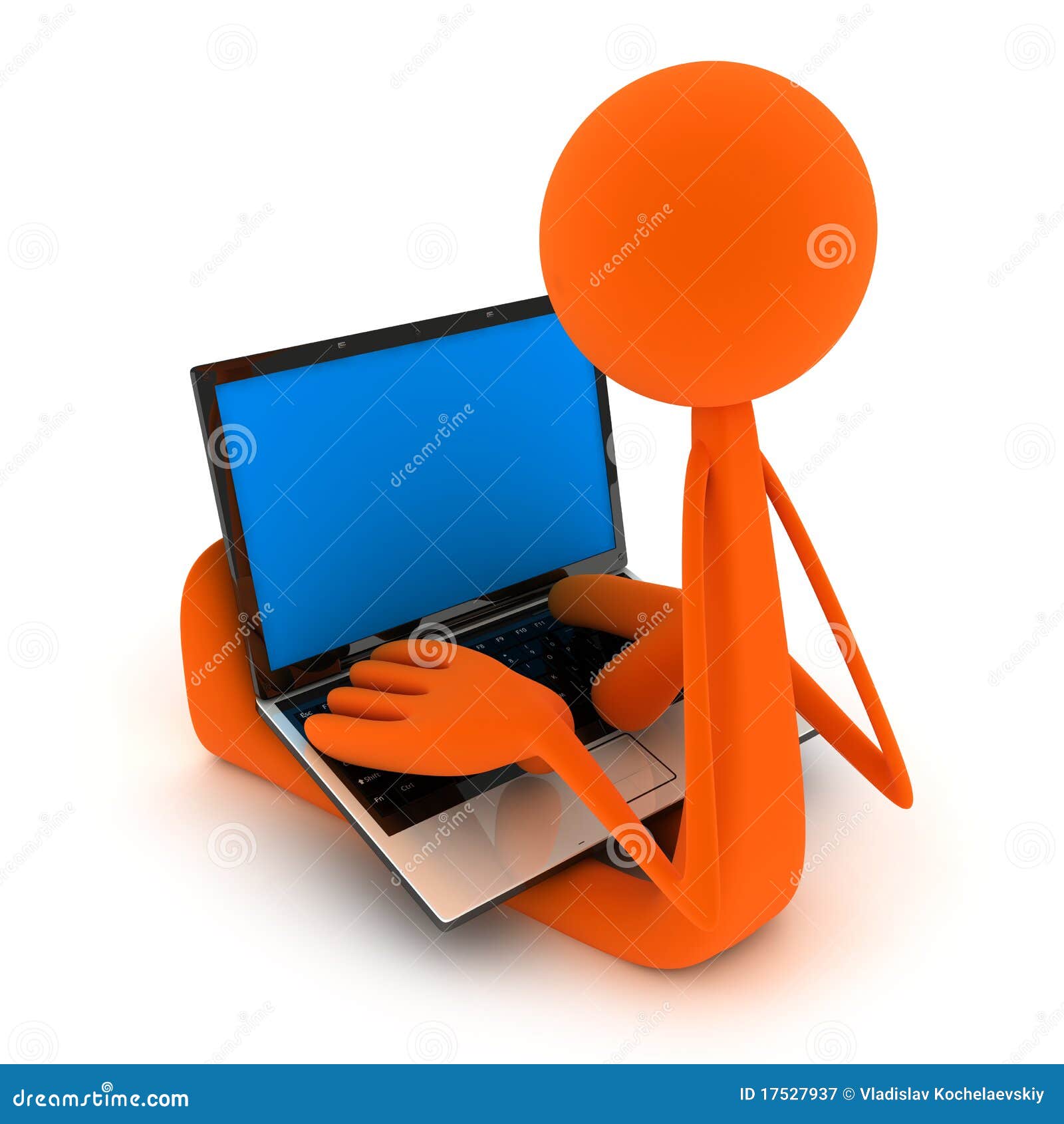Person behind the computer stock illustration. Illustration of learn ...