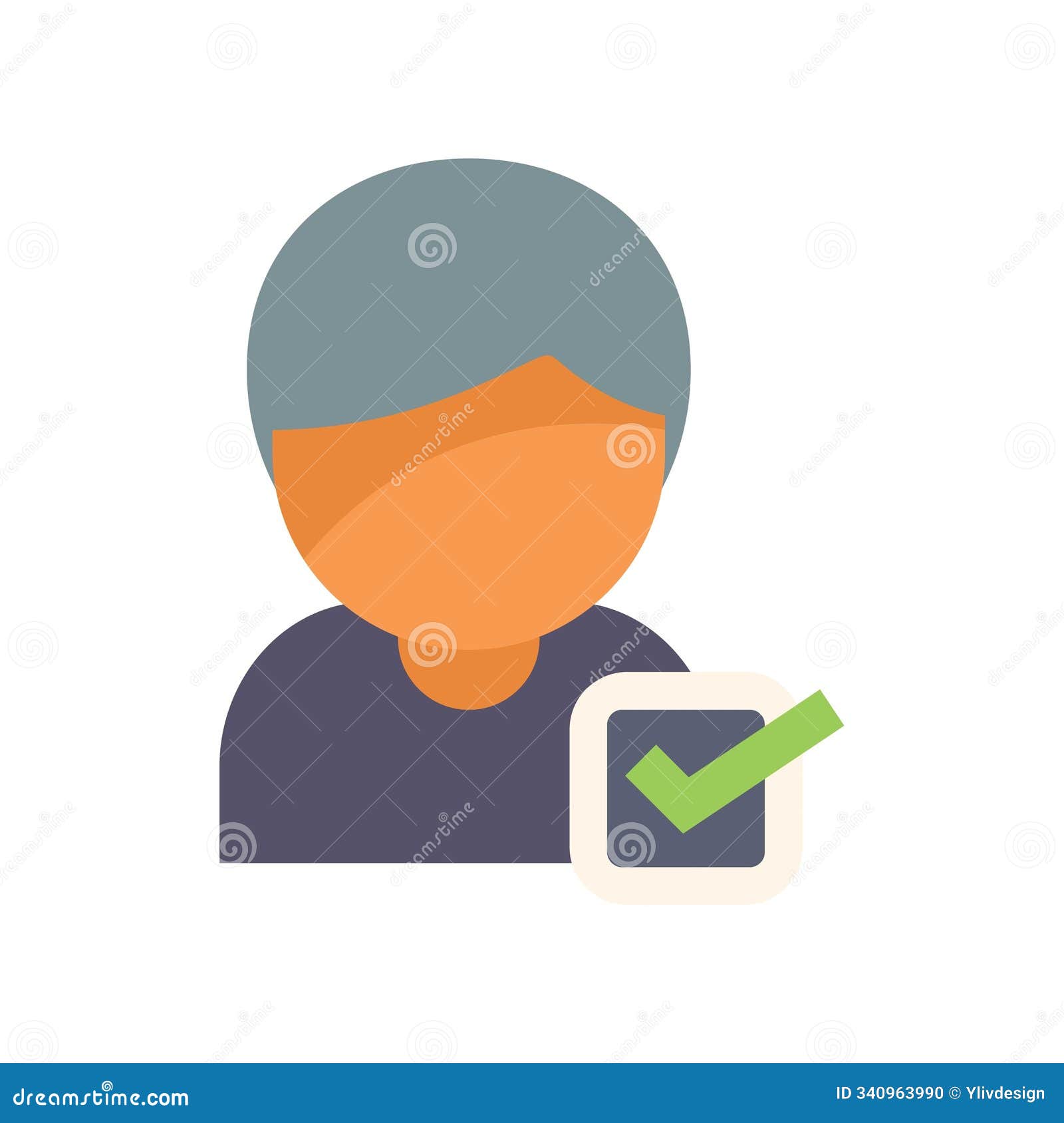 Person Being Selected with Check Mark in Checkbox Icon Stock ...