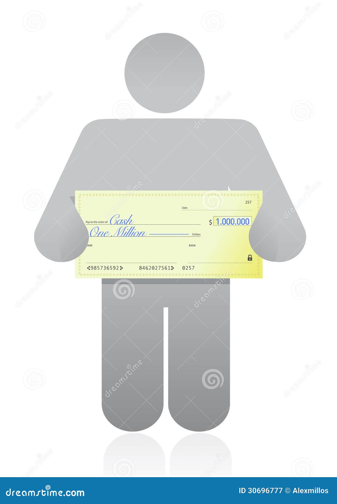 Person with a Big Check in Hand Illustration Stock Illustration ...