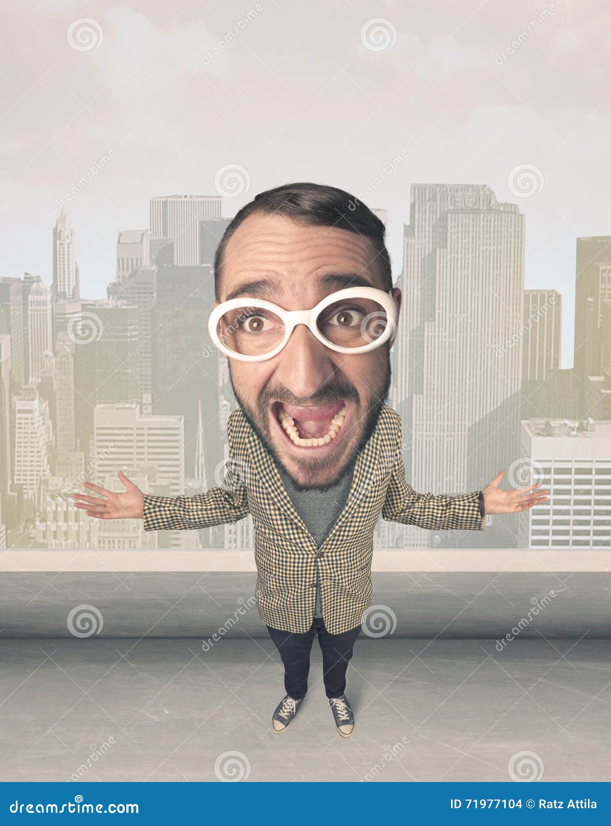 Person with big head stock photo. Image of glasses, gladness - 71977104