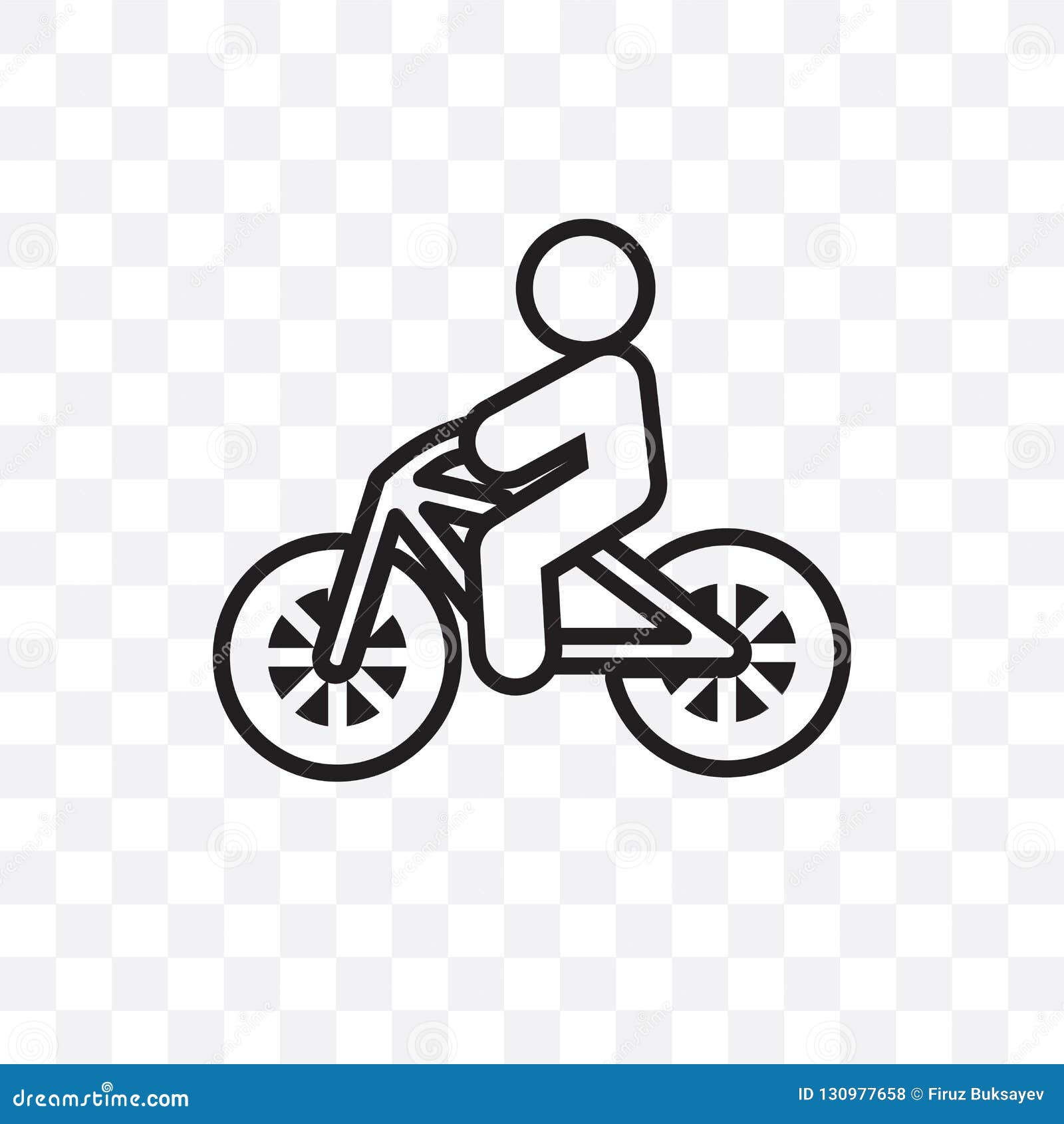 Person Biking Vector Linear Icon Isolated On Transparent Background ...