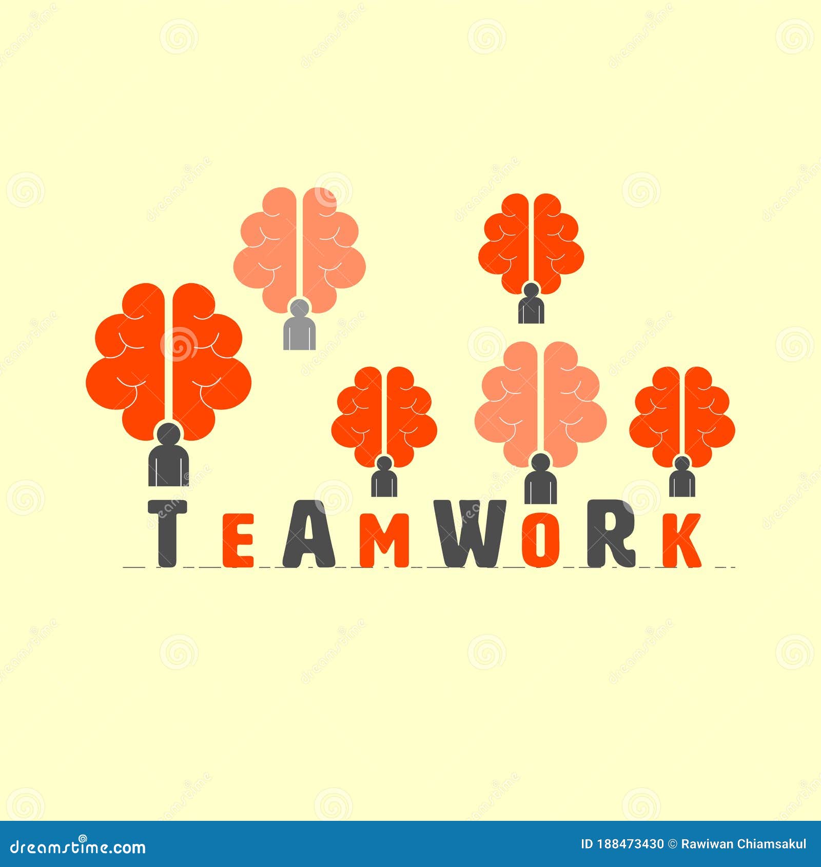 Teamwork Brain Member stock vector. Illustration of design - 188473430