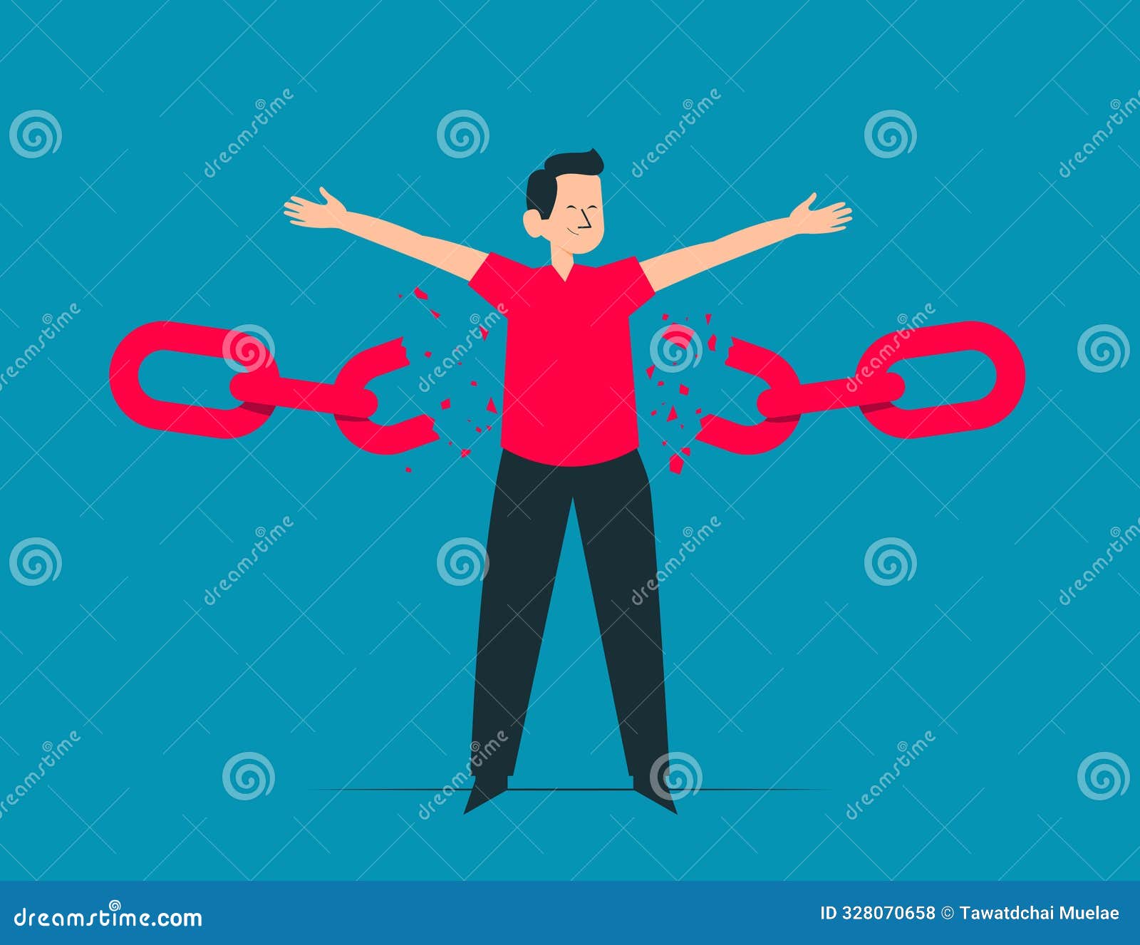 Person Breaking Chain Freedom and Liberty Vector Concept Stock Vector ...