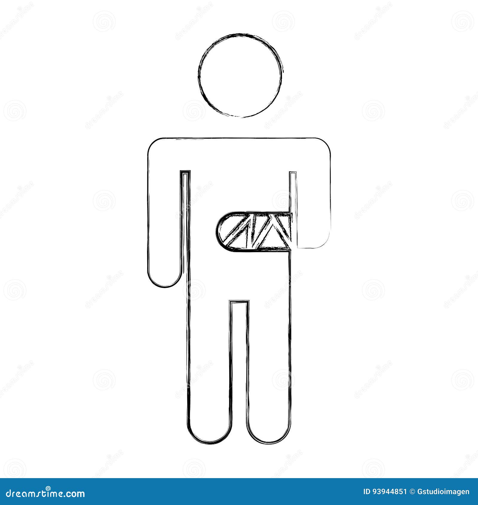 Person with broken hand stock vector. Illustration of illness - 93944851