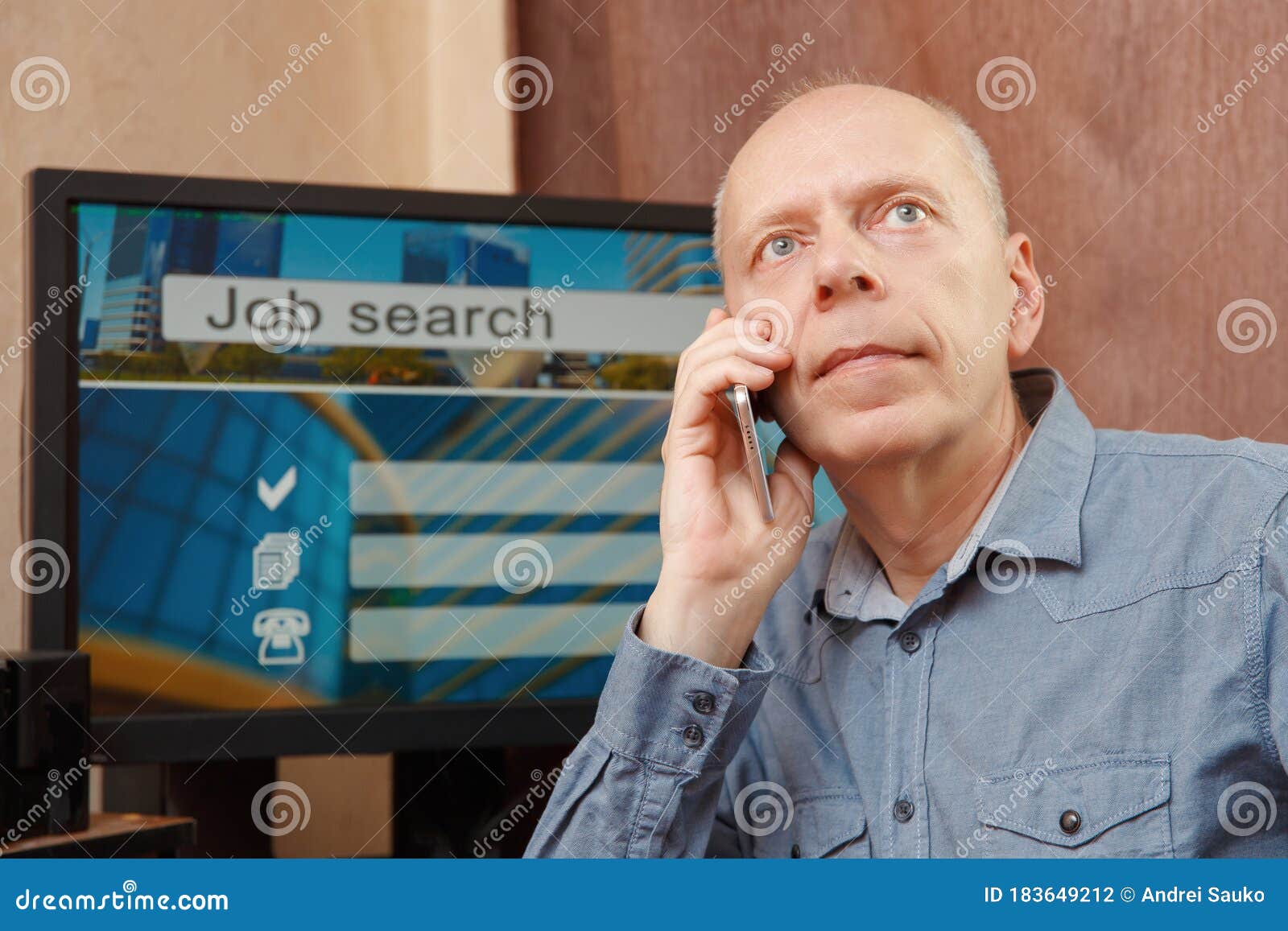 A Person Browses Job Opportunities Online Using a Job Search Computer ...