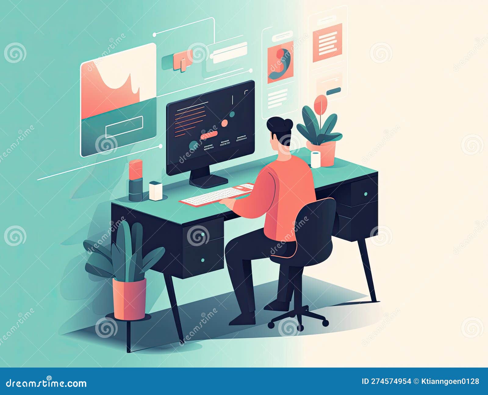 A Person Browsing Products on a Computer Device while Sitting at a Desk ...