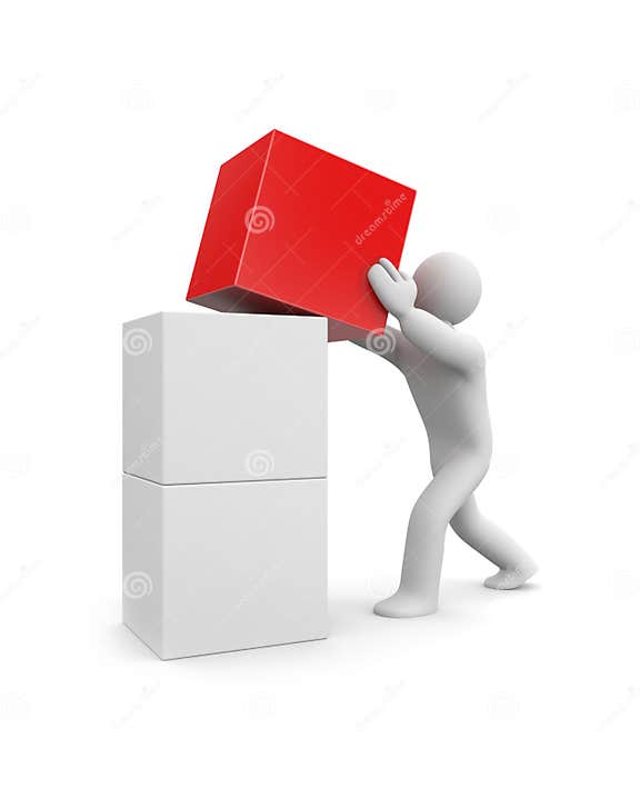 Person build wall stock illustration. Illustration of isolated - 18508267