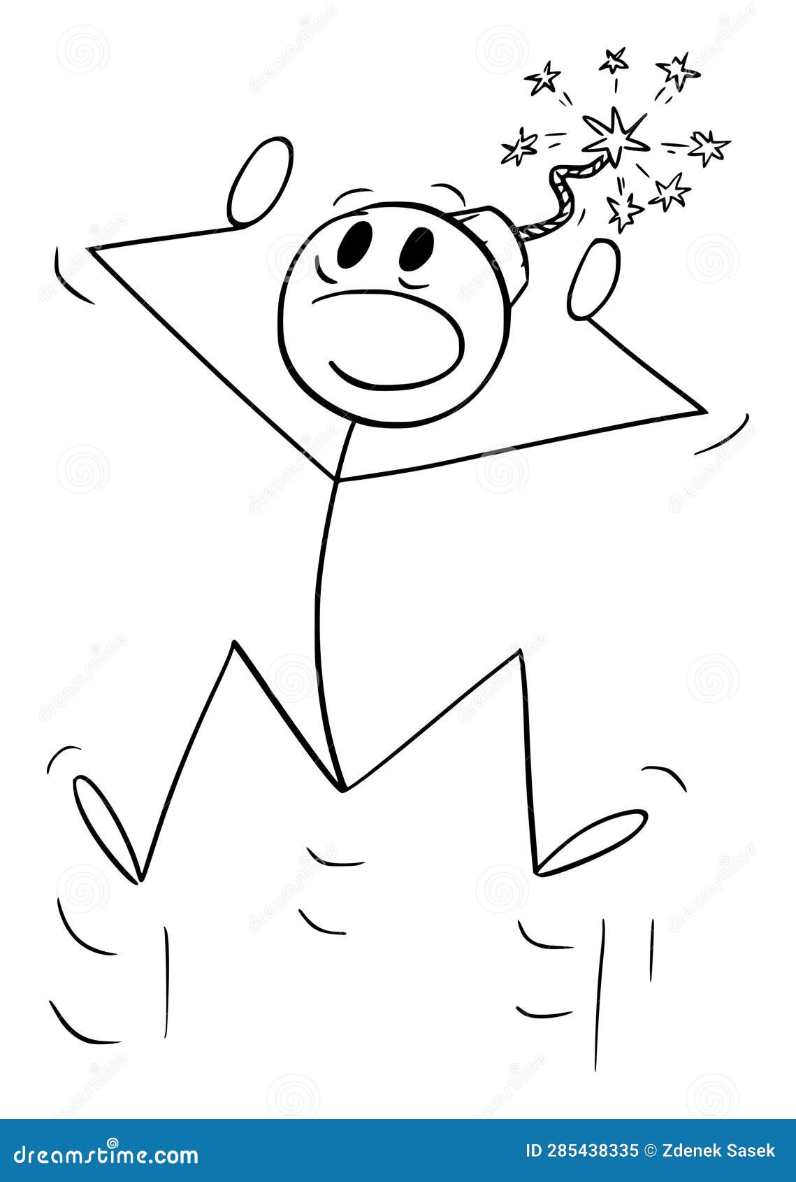 Person with Exploding Head or Mind , Vector Cartoon Stick Figure ...