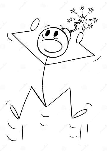 Person with Exploding Head or Mind , Vector Cartoon Stick Figure ...