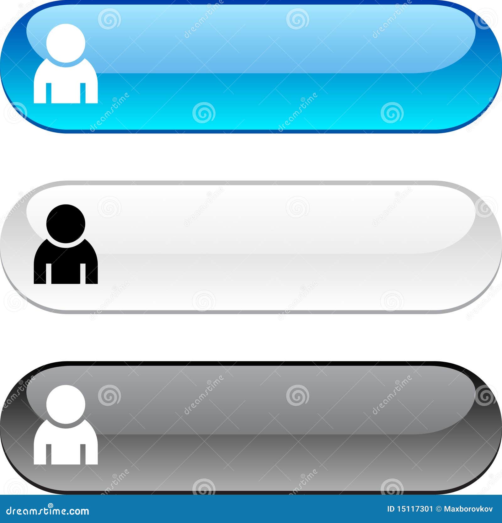 Person button. stock vector. Illustration of button, rectangular - 15117301