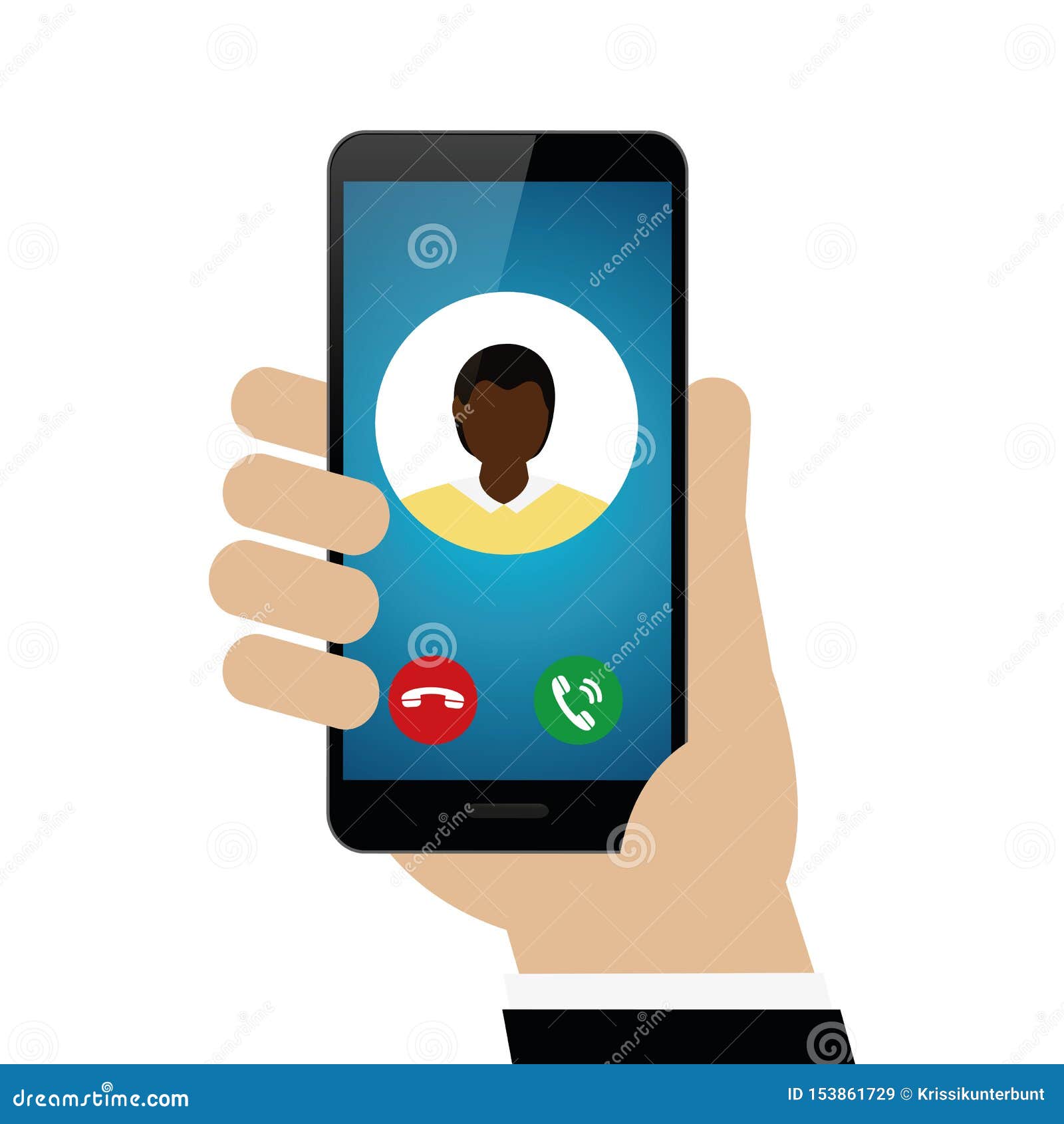 Person Calling with Smartphone Avatar Stock Vector - Illustration of ...