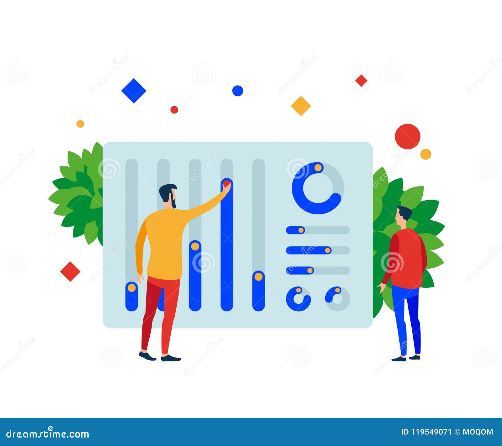 The Person Carries Out Control from the Control Panel. Stock Vector ...