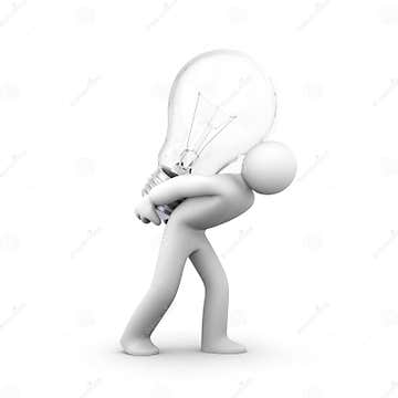 Person carry lightbulb stock illustration. Illustration of isolated ...